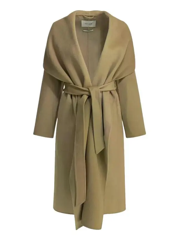 IVY OAK Belted Shawl-collar Coat - Neutrals