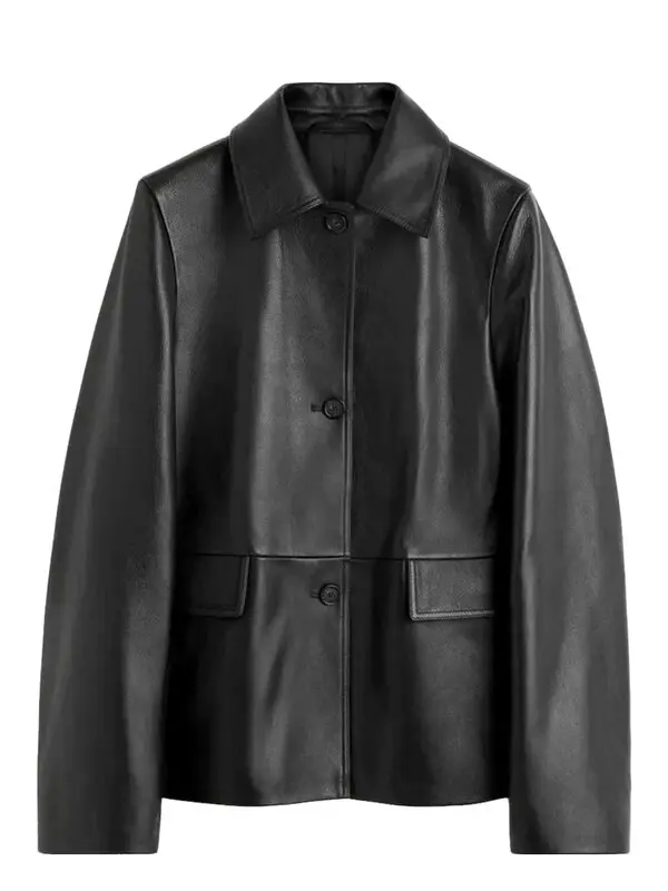 TOTEME Grained Leather Jacket - Black