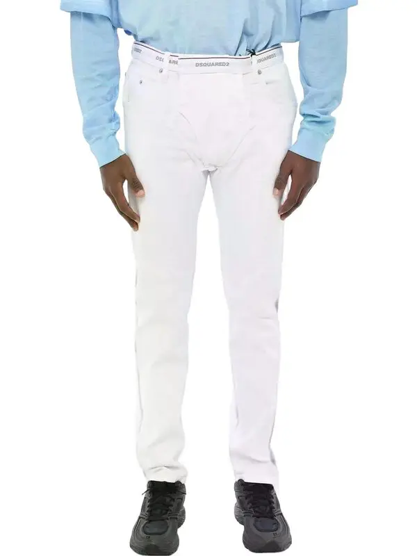 Dsquared2 Elasticated-waist Jeans With Embroidery - White