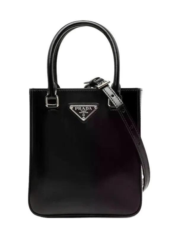 Prada Small Spazzolato Leather Satchel - Black