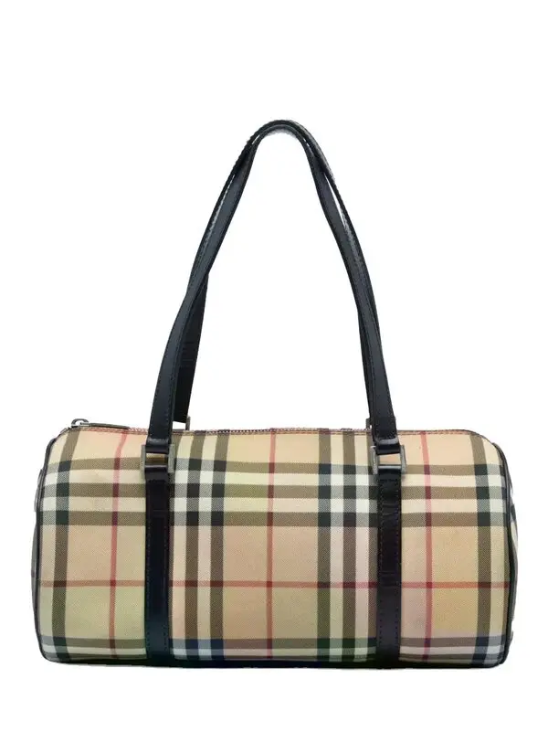 Burberry House Check Canvas Barrel Handbag - Neutrals