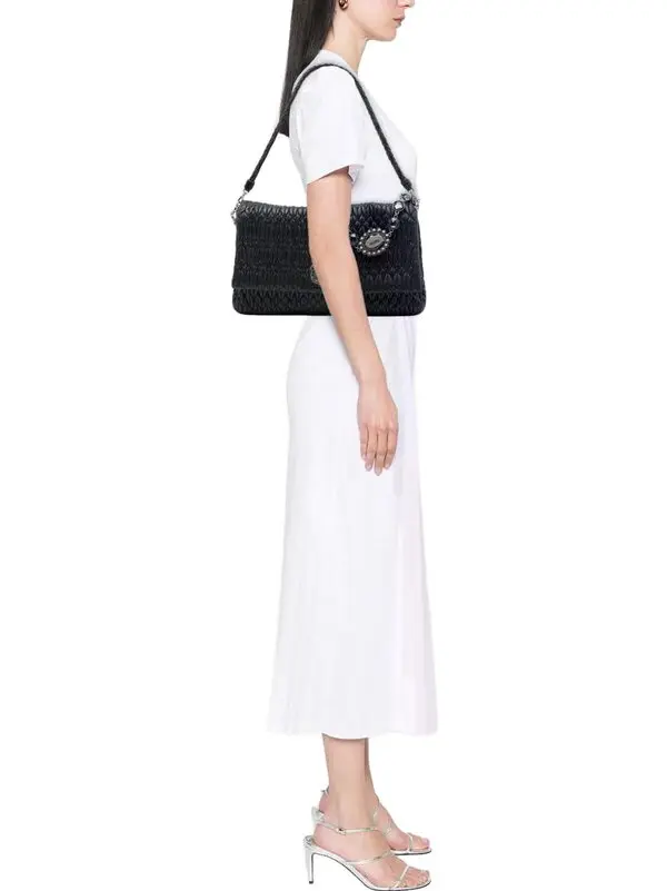 Miu Miu Matelasse Nappa Crystal Chain Satchel - Black