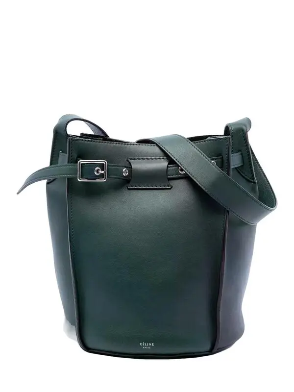 Celine Leather Bucket Bag - Green