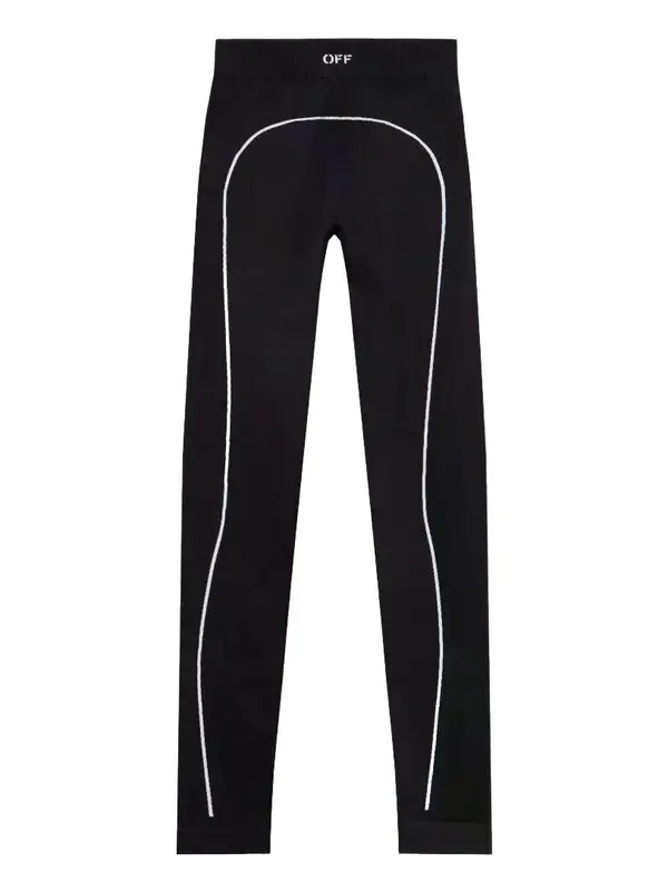 Off-White Logo-print Panelled Leggings - Black