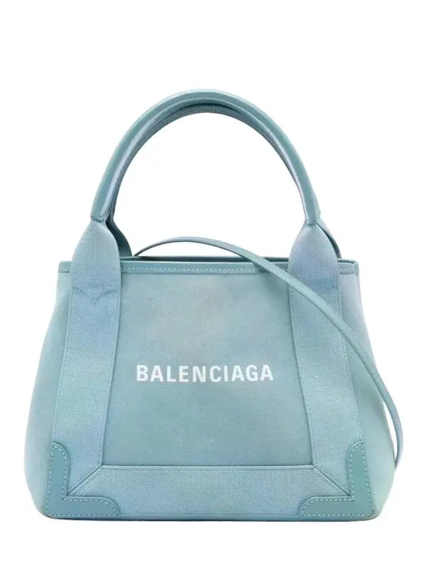 Balenciaga Canvas Navy Cabas Xs Satchel - Blue