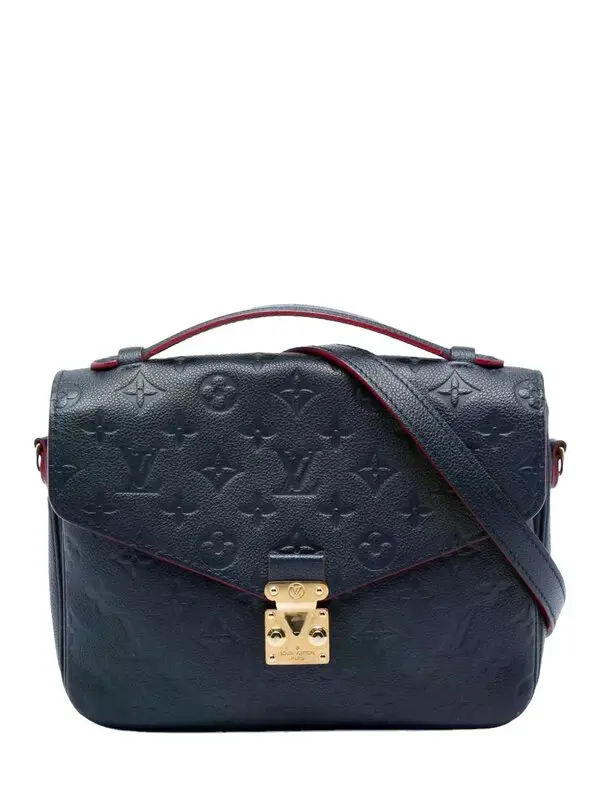 LOUIS VUITTON Monogram Empreinte Pochette Metis Satchel - Blue