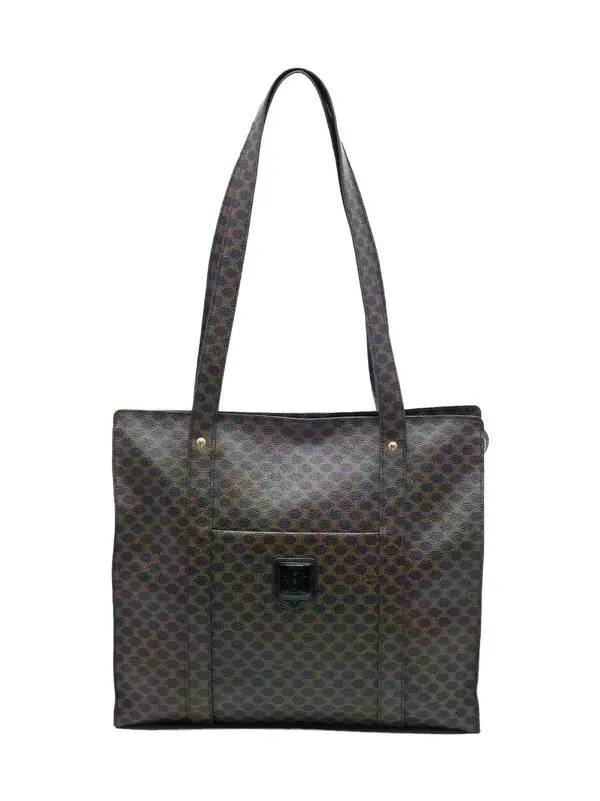 Celine 20th Century Macadam Coated Canvas Tote Bag - Brown