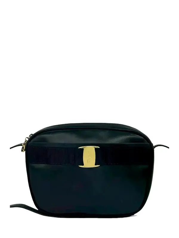 FERRAGAMO Calfskin Vara Crossbody Bag - Blue