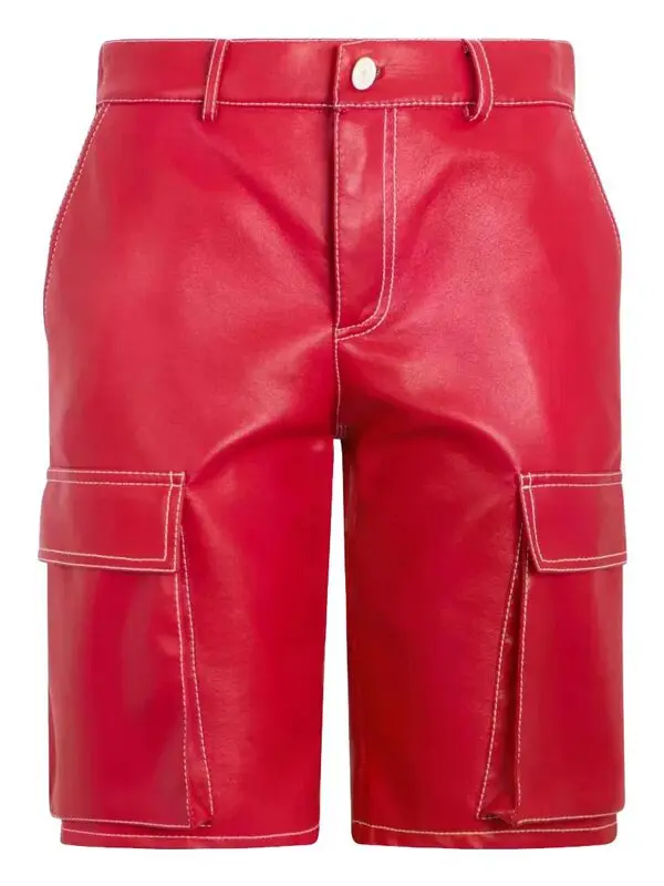 Philosophy Di Lorenzo Serafini Contrast Stitch Cargo Shorts - Red