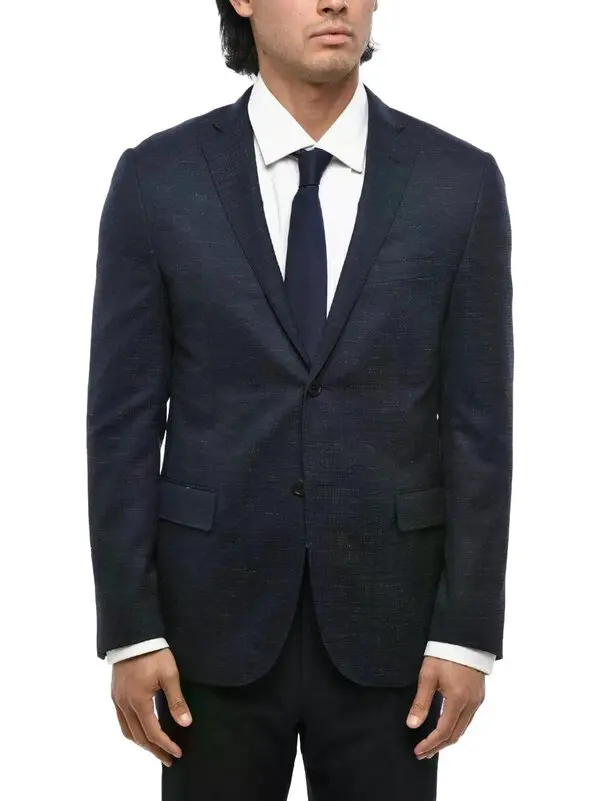 Corneliani Single-breasted Wool Blazer - Blue
