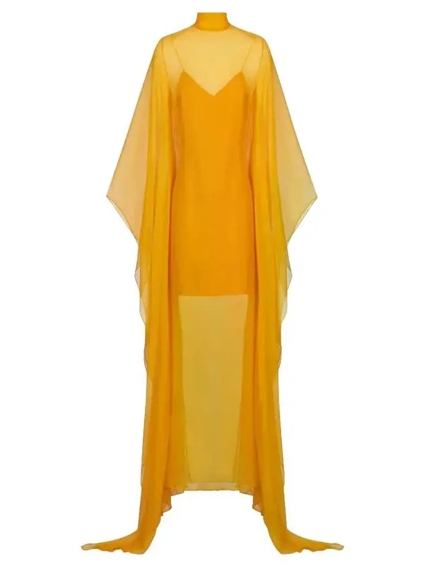 TALLER MARMO Lanzarote High-neck Kaftan Maxi Dress - Yellow