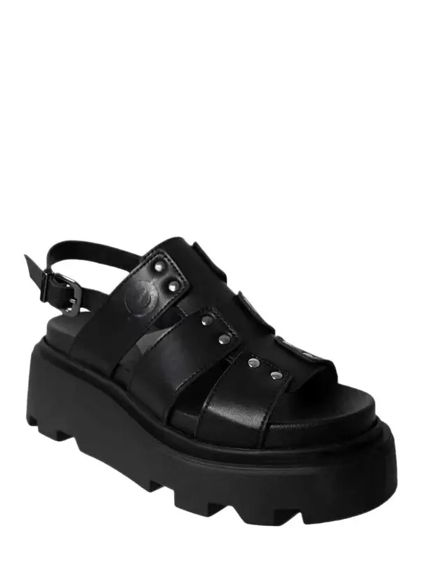 ALTERCORE Maryam Stud-embellished Platform Sandals - Black