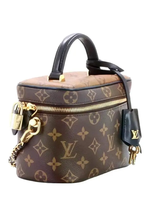 LOUIS VUITTON Reverse Monogram Canvas Pm Satchel - Brown