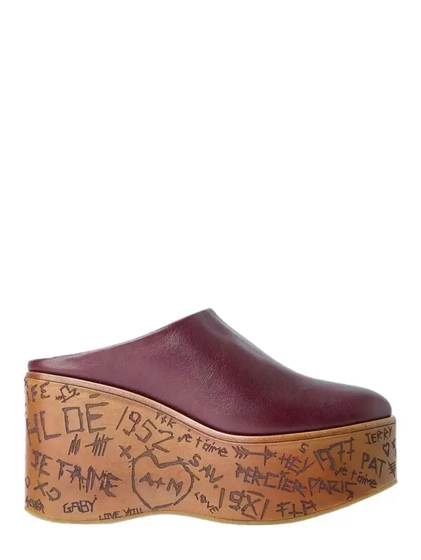 Chloé Maxime Wedge Mules - Red