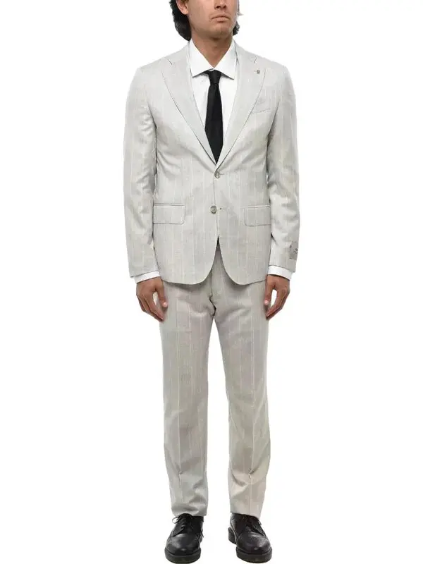Corneliani Single-breasted Striped Suit - Grey