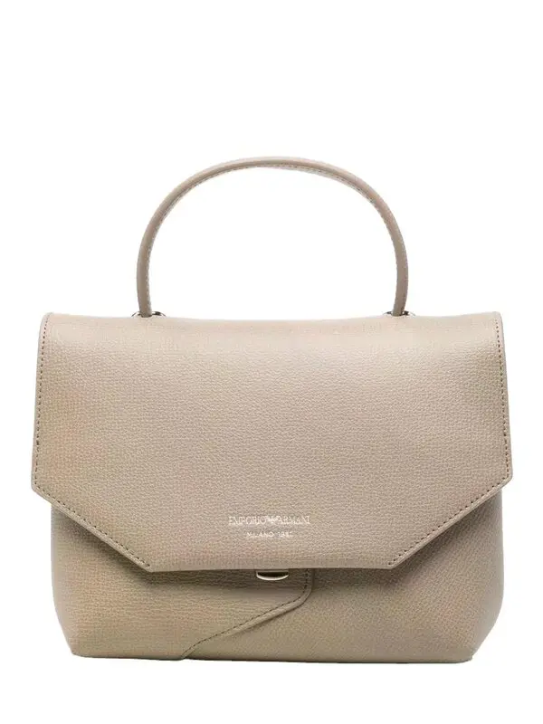 Emporio Armani Grained Leather Mini Tote Bag - Neutrals