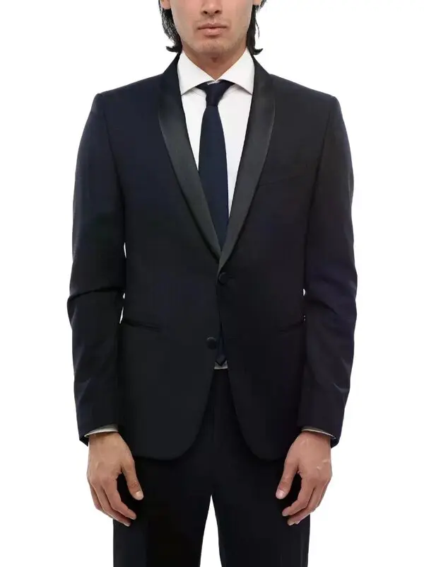 Corneliani Shawl-collar Single-breasted Jacket - Blue