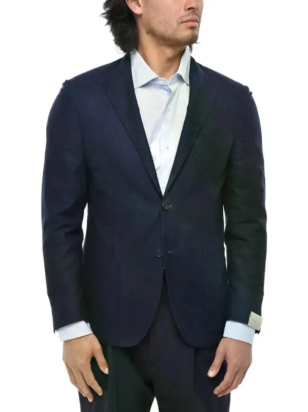 Corneliani Single-breasted Jacquard Blazer - Blue