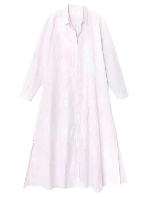 Xirena Striped Cotton Midi Shirt Dress - White