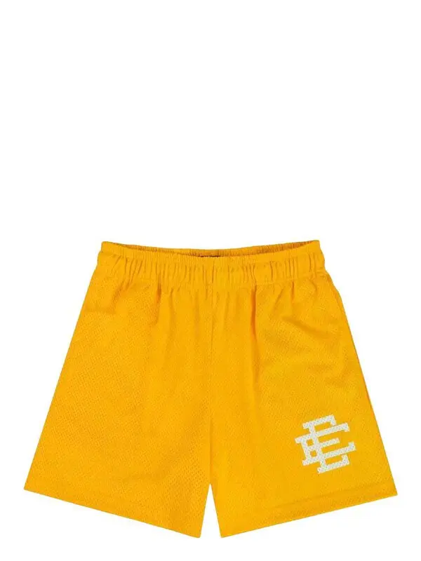 ERIC EMANUEL Basic Logo-print Mesh Shorts - Yellow