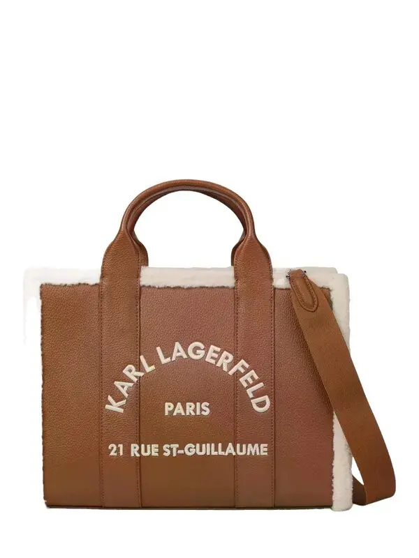 Karl Lagerfeld Rue St-guillaume Shearling Tote Bag - Brown