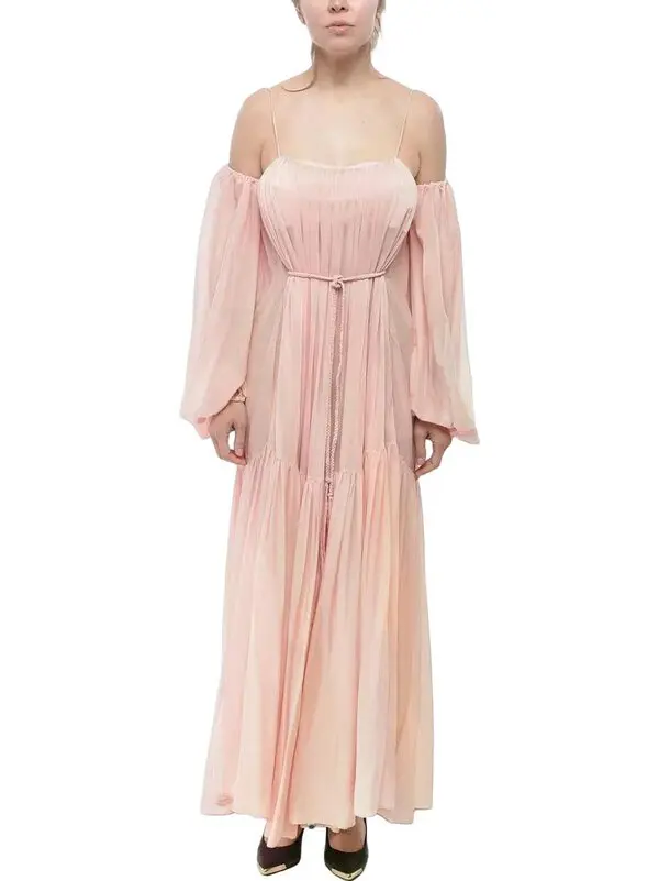 SUPER BLOND Maxi Ruffled Off-the-shoulder Dress - Pink