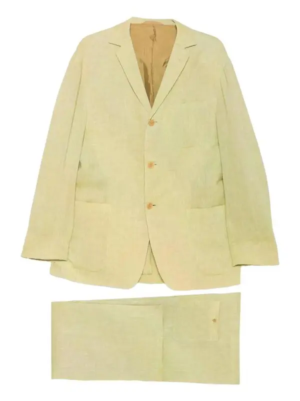 ROMEO GIGLI 1990s Notched-lapel Drawstring Suit - Green