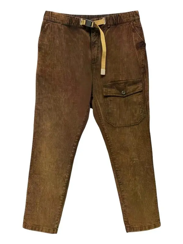 WHITE SAND Belted Corduroy Cargo Pants - Brown