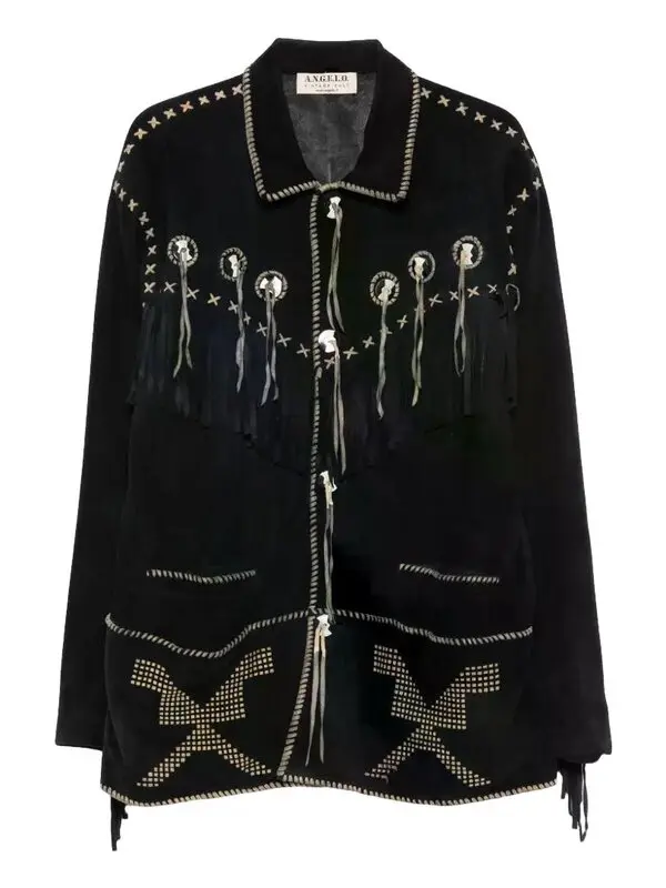 A.N.G.E.L.O. VINTAGE CULT Embellished Fringed Jacket - Black