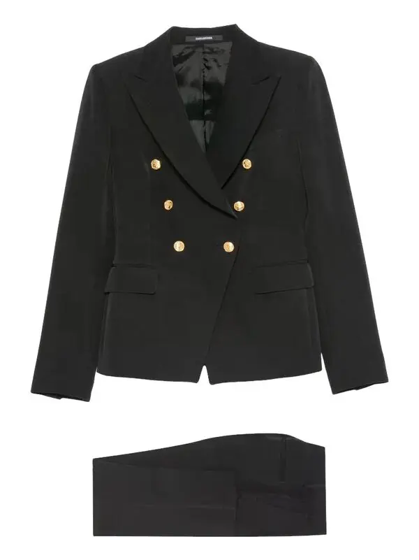 Tagliatore Double-breasted Peak-lapels Suit - Black