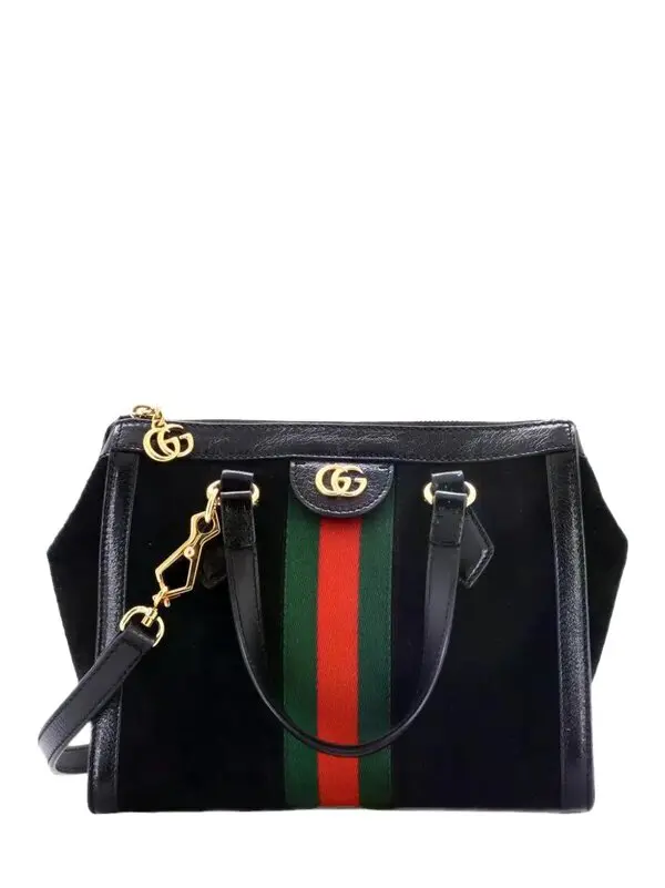 Gucci Ophidia Top Handle Tote Suede Small Satchel - Black