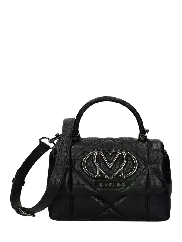 Moschino Logo Appliqué Tote Bag - Black