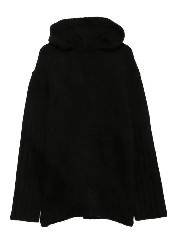 Rick Owens Long Sleeve Hooded Sweater - Black