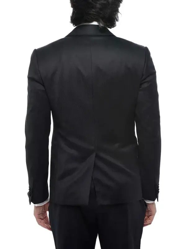 Corneliani Shawl-lapel Jacquard Suit - Black
