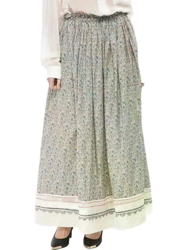 Pero Floral Print Maxi Skirt - Neutrals