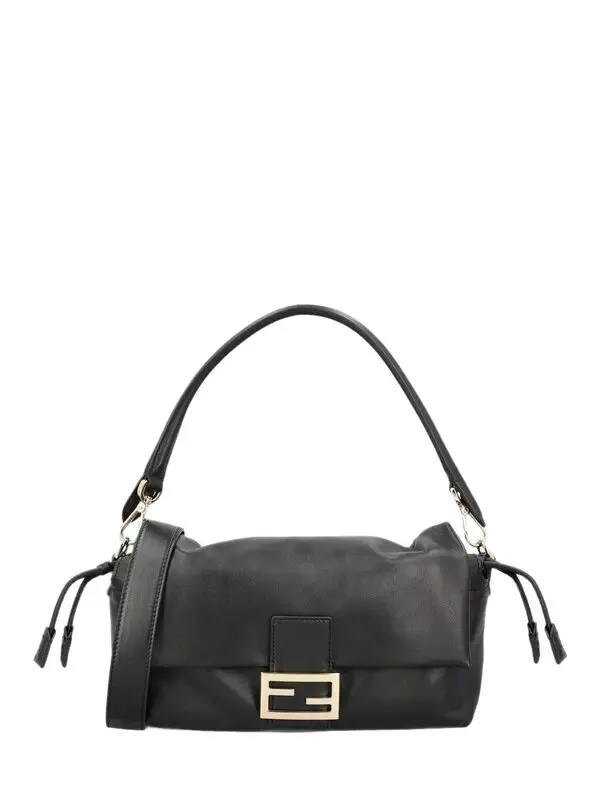 Fendi Baguette Soft Medium Nappa Leather Bag - Black