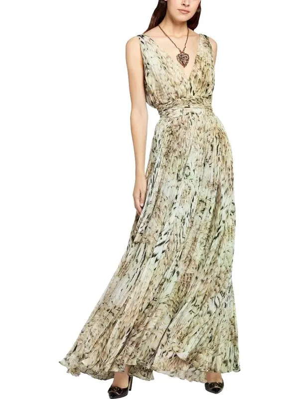 Roberto Cavalli Printed Silk Maxi Dress - Neutrals