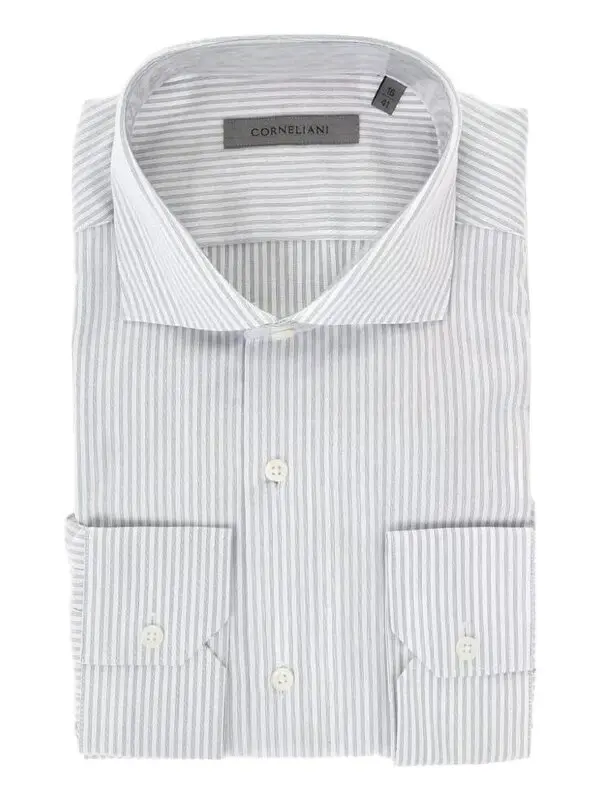 Corneliani Striped Cotton Shirt - White