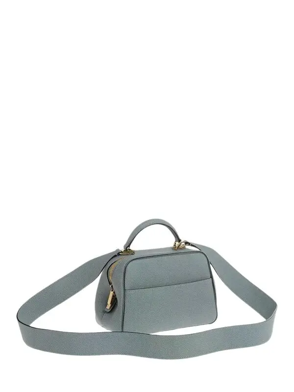VALEXTRA Mini Saffiano Leather Top-handle Bag - Blue