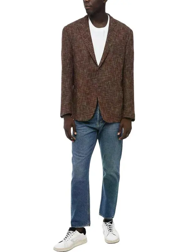 Corneliani Gate Hopsack-pattern Jacket - Brown
