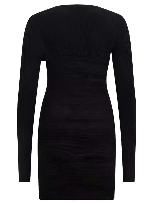 Philosophy Di Lorenzo Serafini Twist-detail Ribbed-knit Mini Dress - Black