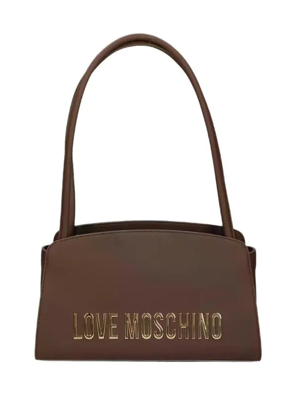 Moschino Shoulder Bag With Logo Embellishment - Brown