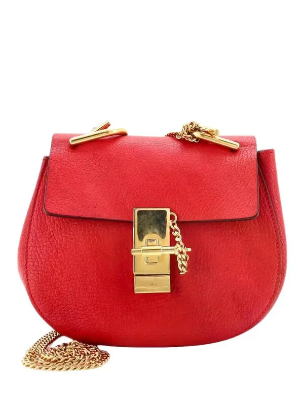 Chloé Drew Leather Mini Crossbody Bag - Red