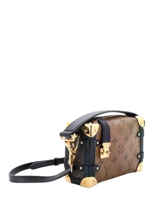 LOUIS VUITTON Side Trunk Handbag Reverse Monogram Canvas Pm Shoulder Bag - Black