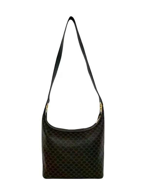 Celine 1998 Macadam Coated Canvas Shoulder Bag - Brown