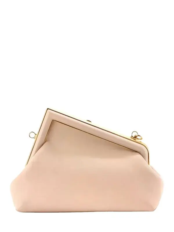 Fendi First Bag Leather Small Clutch Bag - Neutrals
