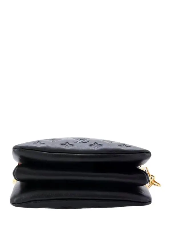 LOUIS VUITTON Monogram Embossed Lambskin Coussin Bb Crossbody Bag - Black
