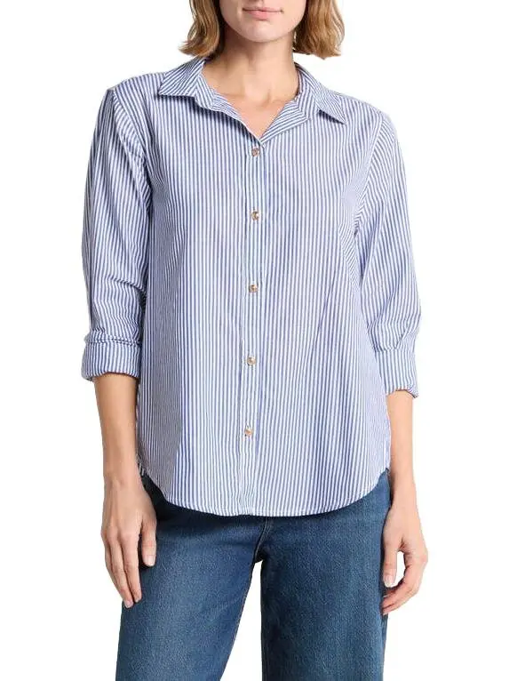 BEACHLUNCHLOUNGE Bentley Striped Cotton Button-up Shirt - Santorini
