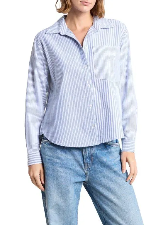 BEACHLUNCHLOUNGE Striped Cotton Shirt - Dark Blue Multi