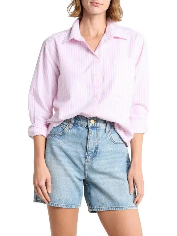 BEACHLUNCHLOUNGE Striped Cotton Shirt - Rose Shadow